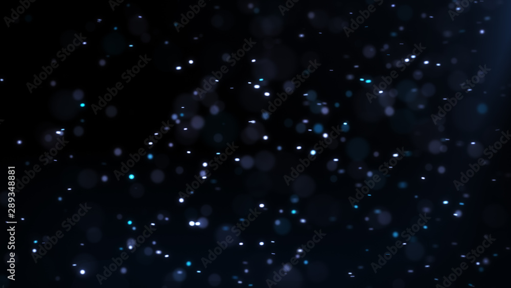 Beautiful Silver Winter Floating Dust Particles with Flare on Black ...