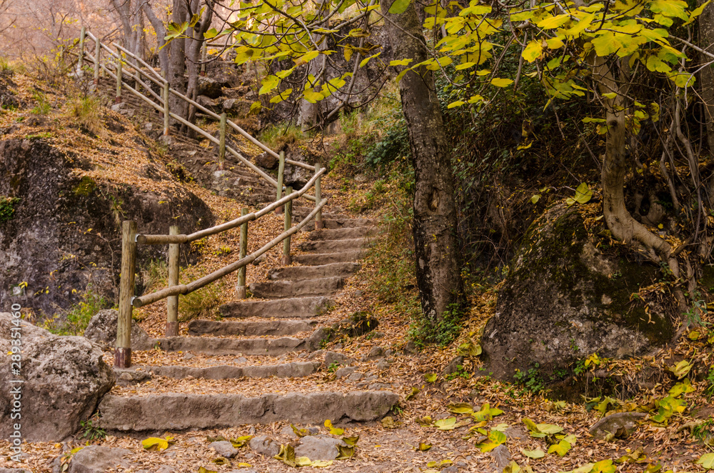 Hiking trail Los Cahorros de Monachil (Granada) in Autumn. Impressive ...