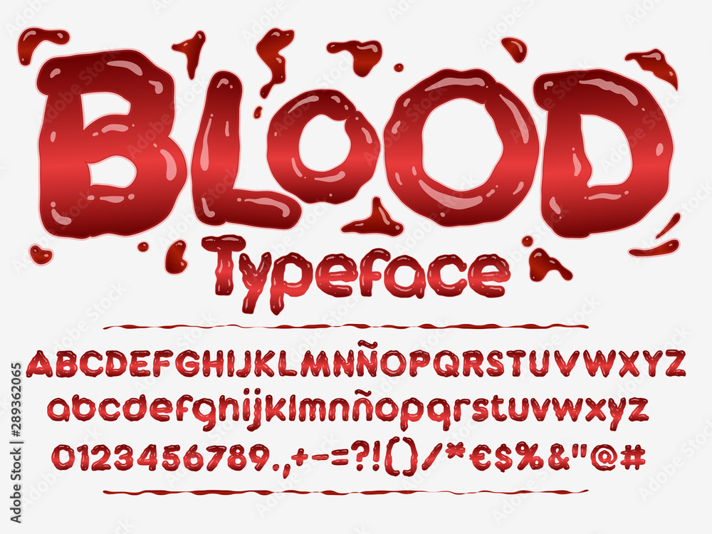 Blood font. Halloween bloody vector alphabet Stock Vector | Adobe Stock