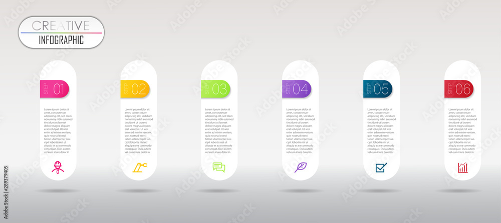 Infographic Diagram design with step process flowchart for Business and ...
