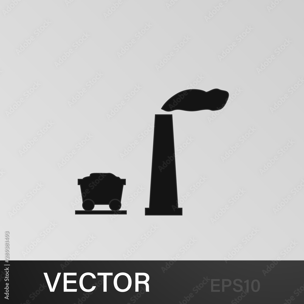 mining concept with heavy industry machines and coal truck icon. Signs ...