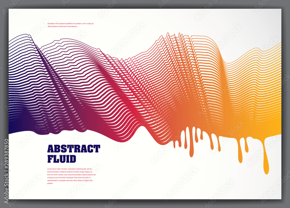 Lined vector wave background fluid flow. 3d dynamic stripes motion art ...
