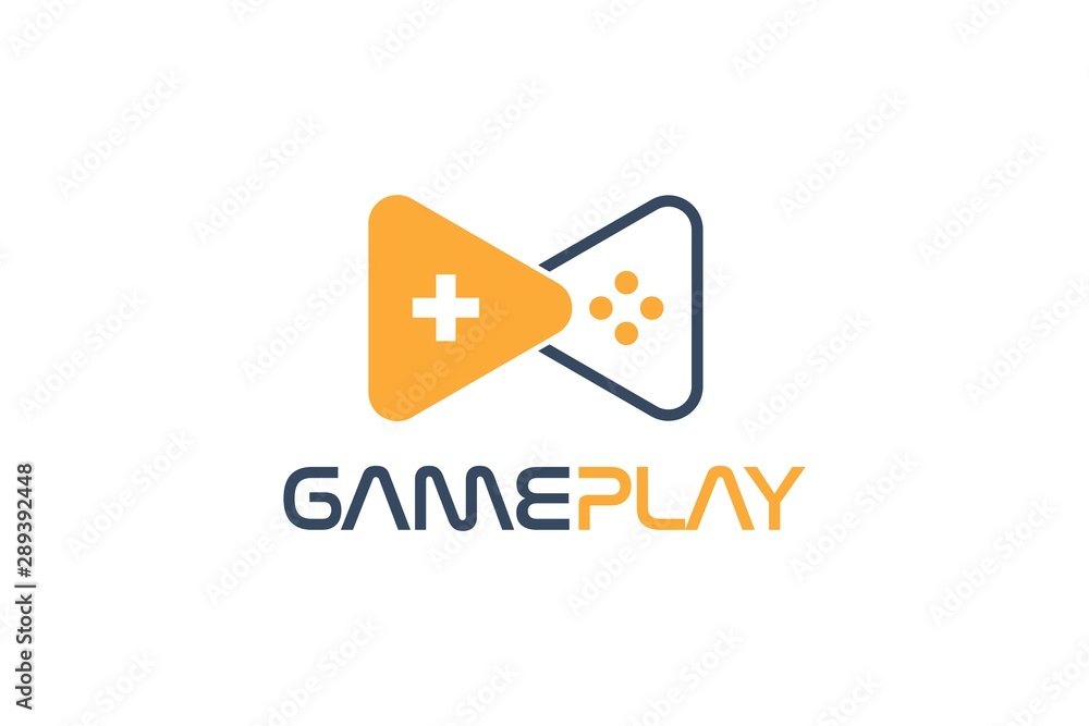 Play Button and Joy Stick Gaming Logo Designs Vector Stock Vector ...