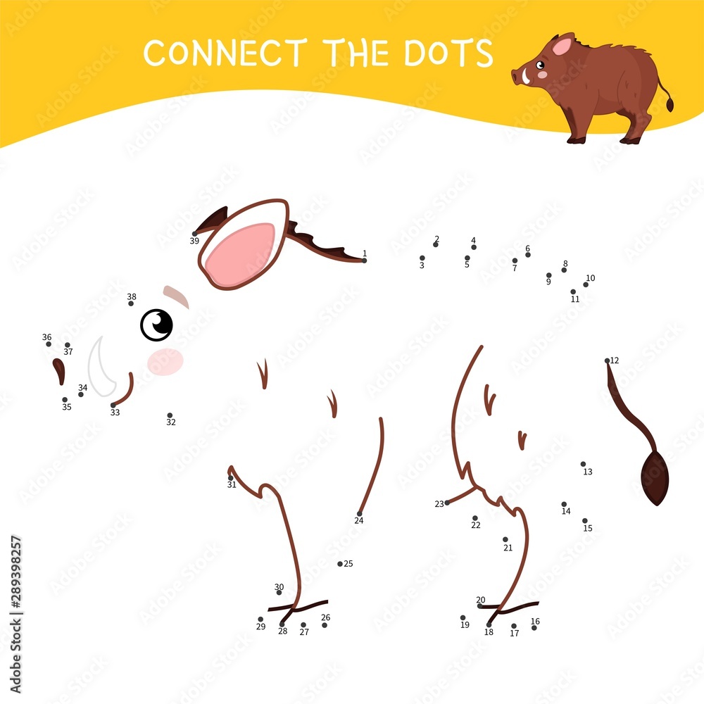 Vektorová grafika „Educational game for kids. Dot to dot game for ...