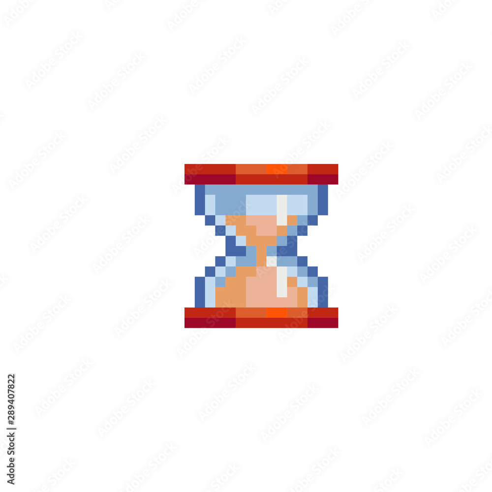 Hourglass Pixel Art Icon Design For Logo Web Mobile App Sticker Badges And Patches Video