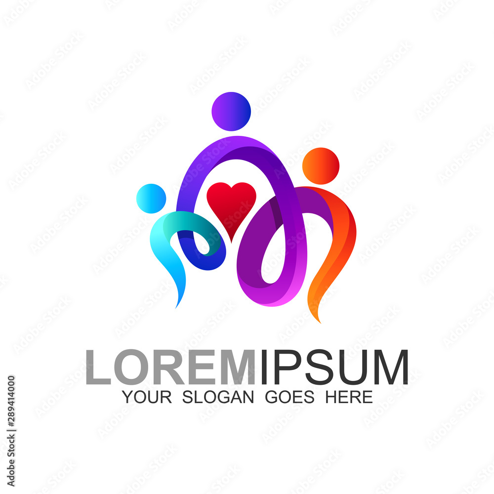 human family logo vector, happy family vector design template,charity ...
