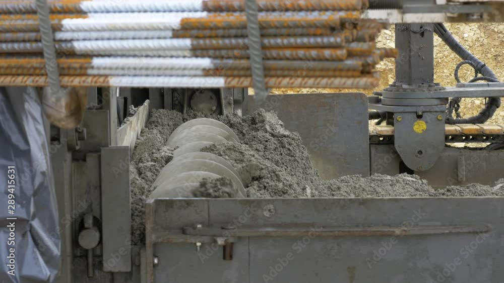 Fully mechanised process of concrete pavement construction. The ...