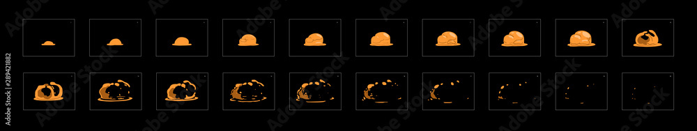 Sprite sheet of liquid bubble. bubble animation effect for cartoon ...