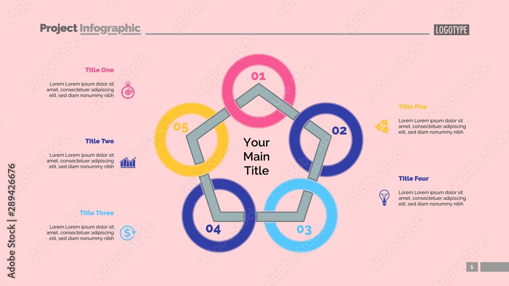 Pentagon diagram. Process chart, cycle graph, layout. Creative concept ...