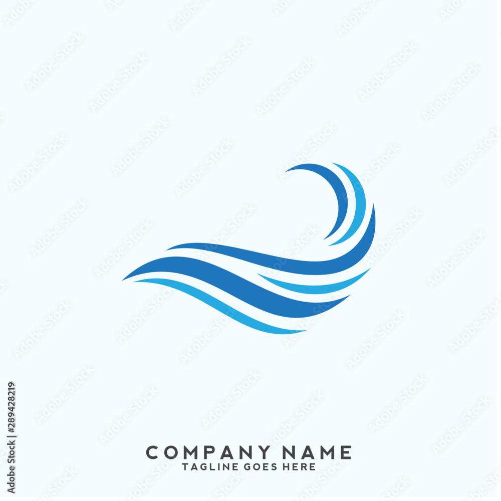Water wave Logo Template Stock Vector | Adobe Stock