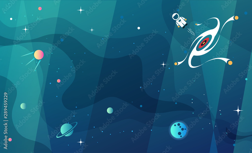 Space exploration modern background design with a Black Hole and Galaxy ...