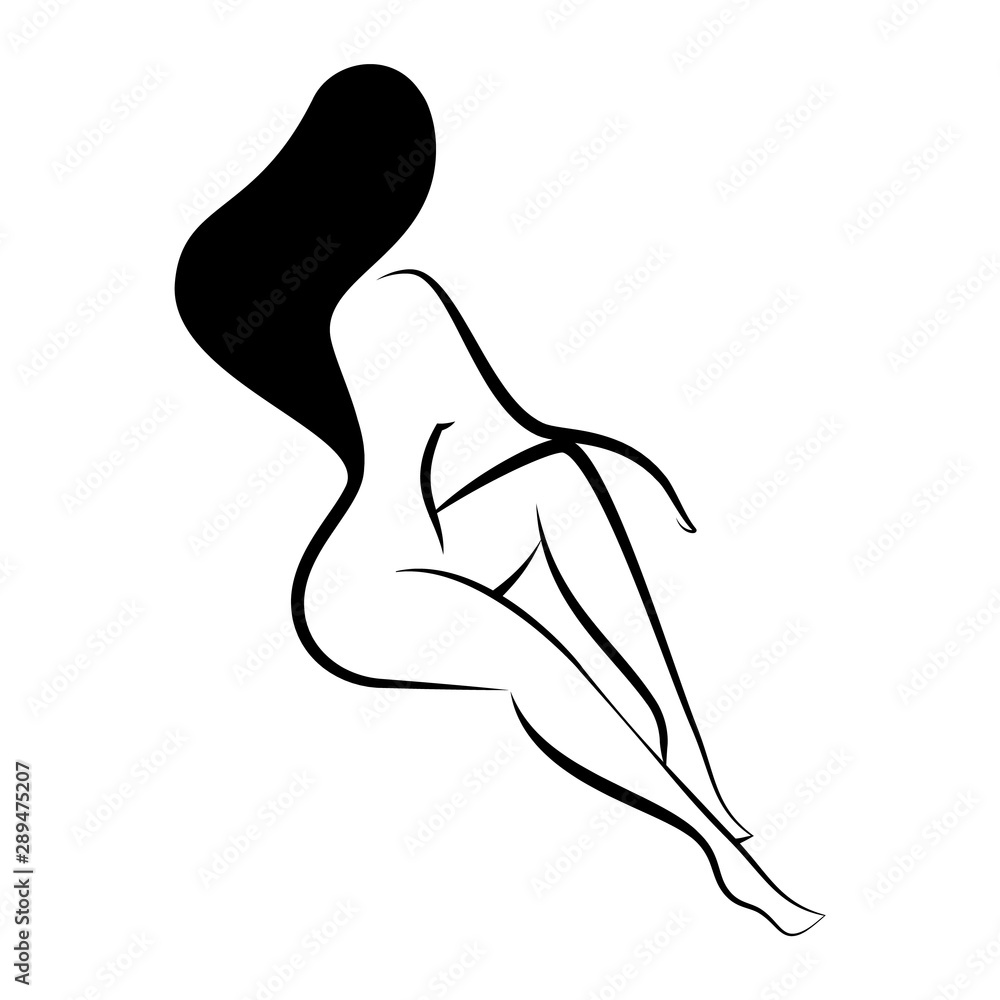 Silhouette Of A Naked Woman Stock Vector Adobe Stock