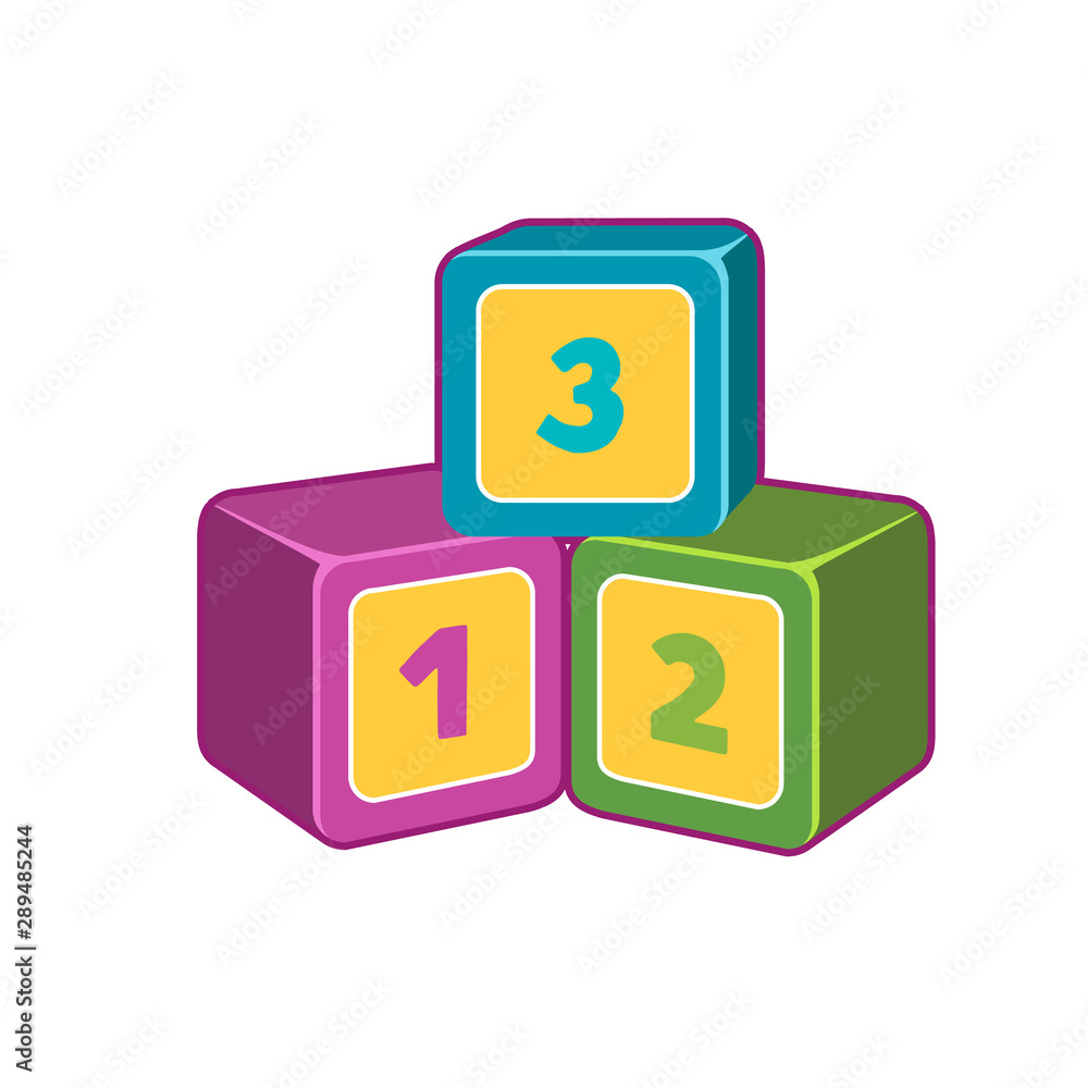 Vector illustration of children cubes Stock Vector | Adobe Stock