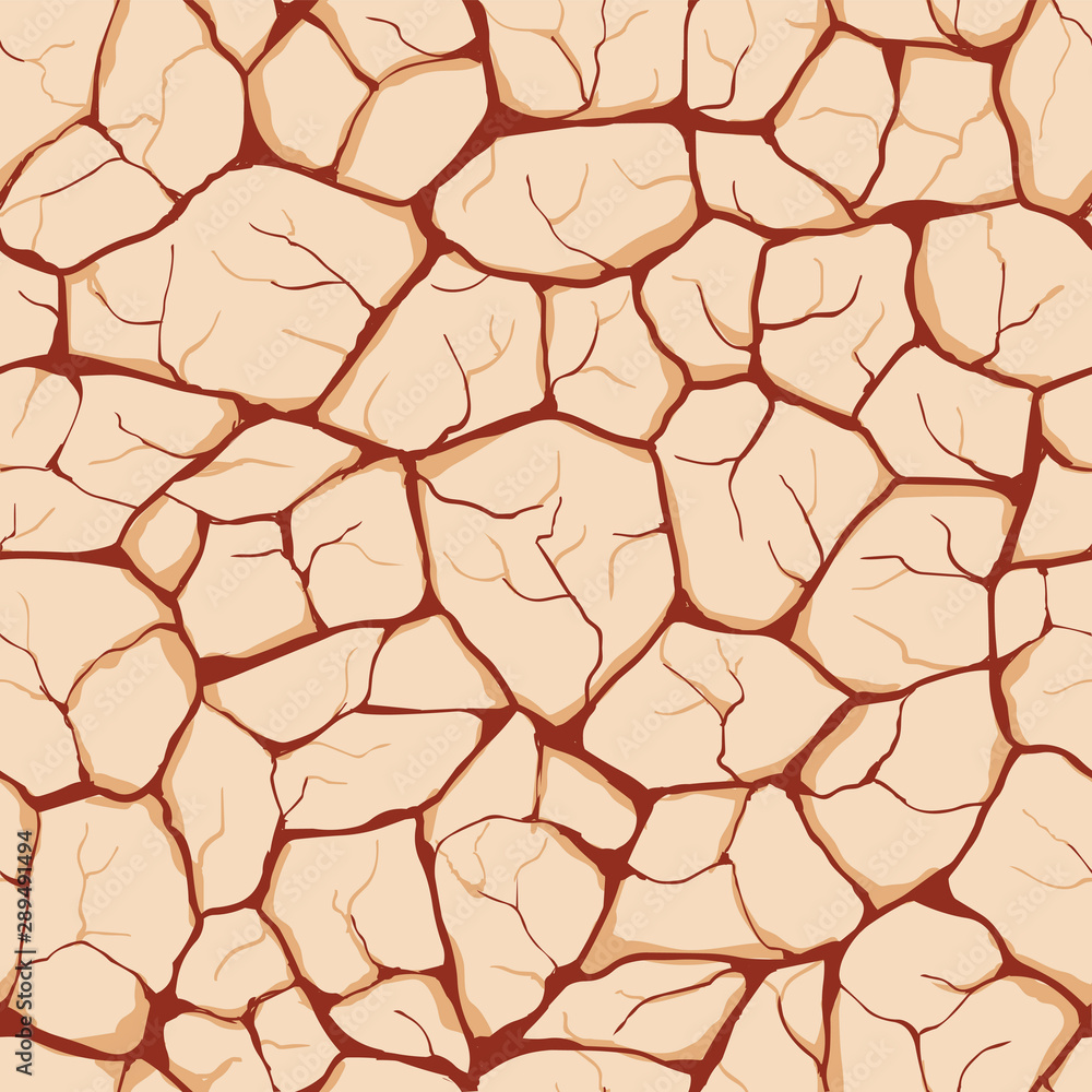 Dry soil texture. Seamless pattern Stock Vector | Adobe Stock