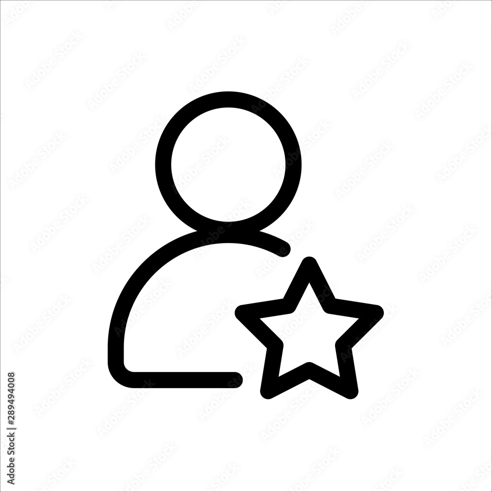 user with star icon. symbol of business people with trendy flat style ...