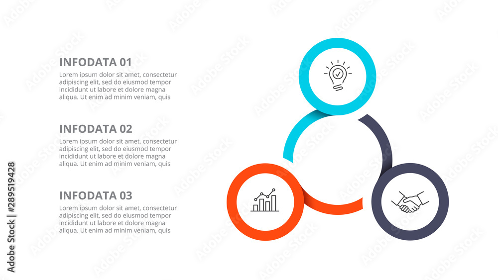 Cyclic diagram infographic with circles. Modern infographic design ...