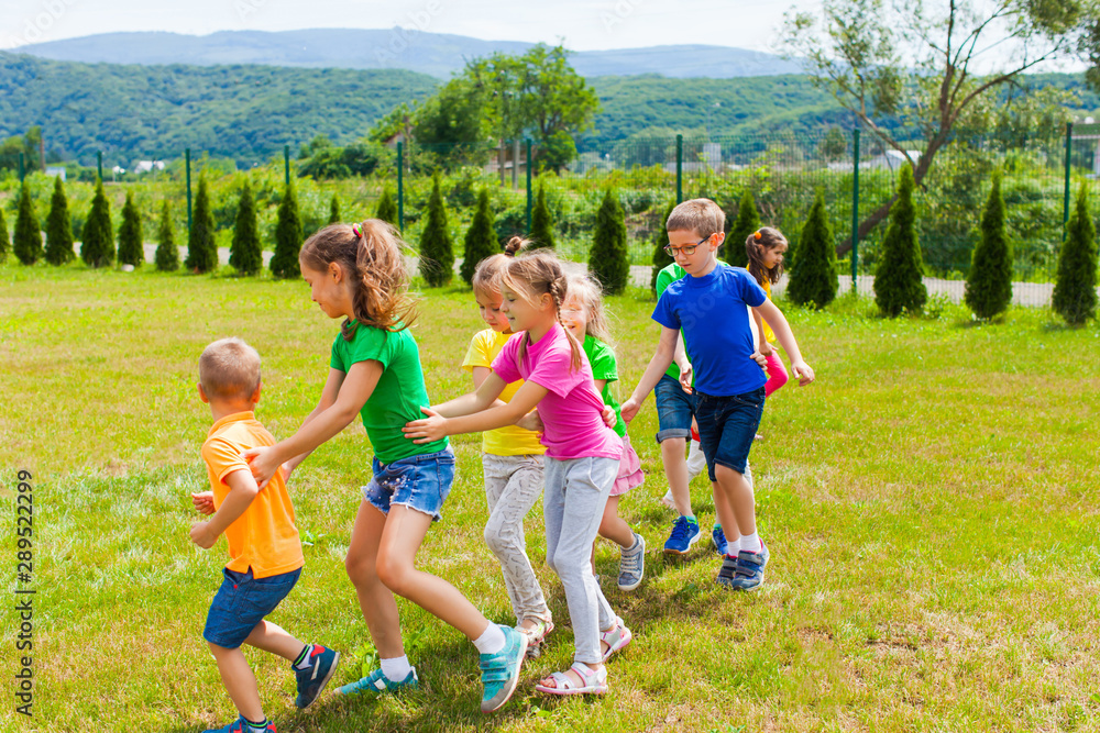Joyful activity and lesson for kids teamwork Stock Photo | Adobe Stock