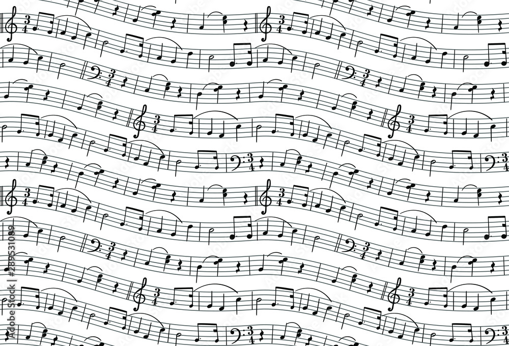 Sheet music, treble clef, bass, melodies. Happy birthday seamless ...