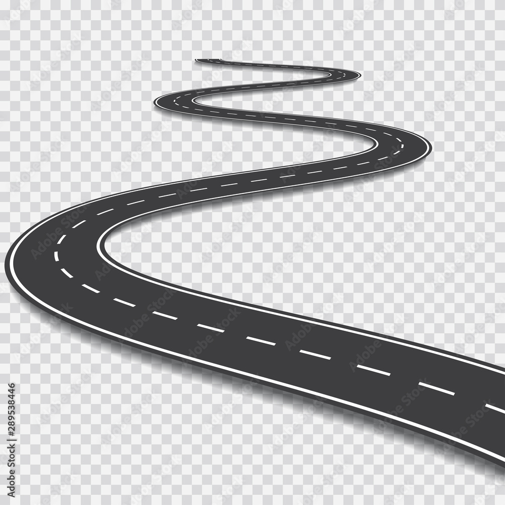 Poster Winding road. Vector template on transparent background – Wall ...