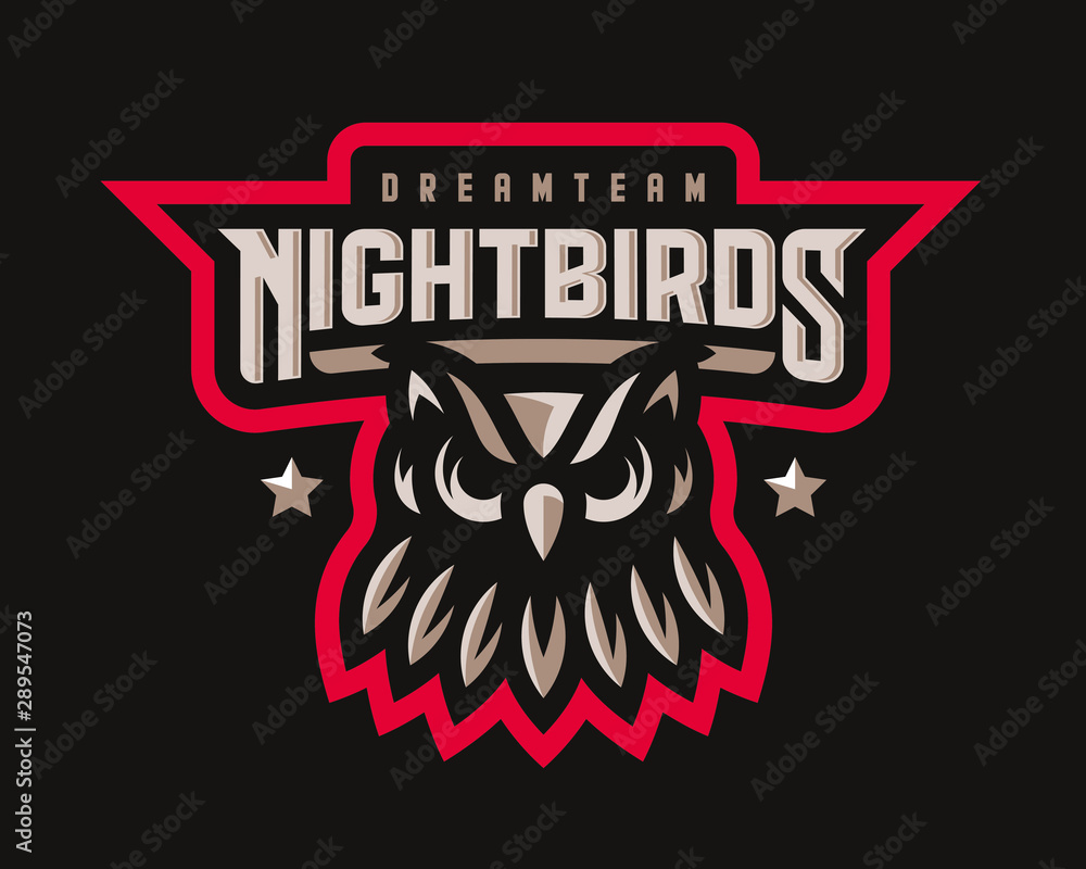 Owl modern logo. Night bird design emblem template for a sport and ...