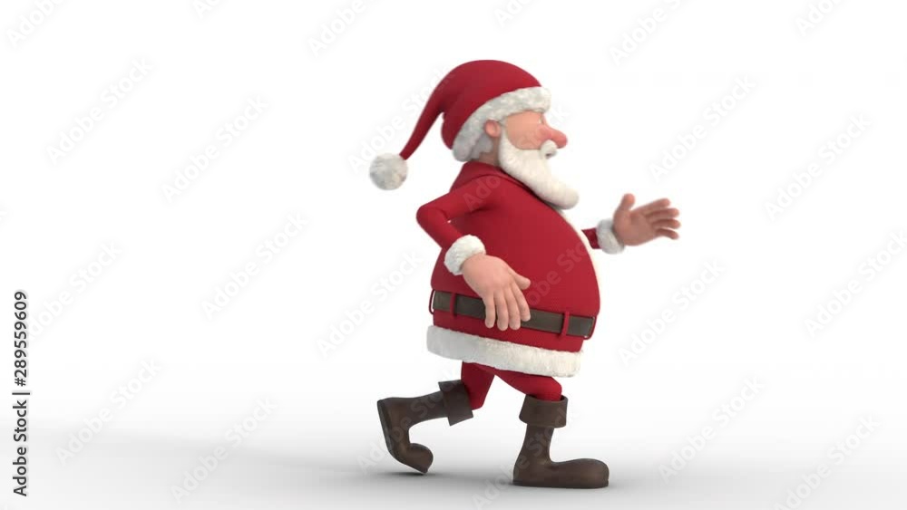 Animated Christmas Greeting Card with cartoon Santa Claus sneaking ...