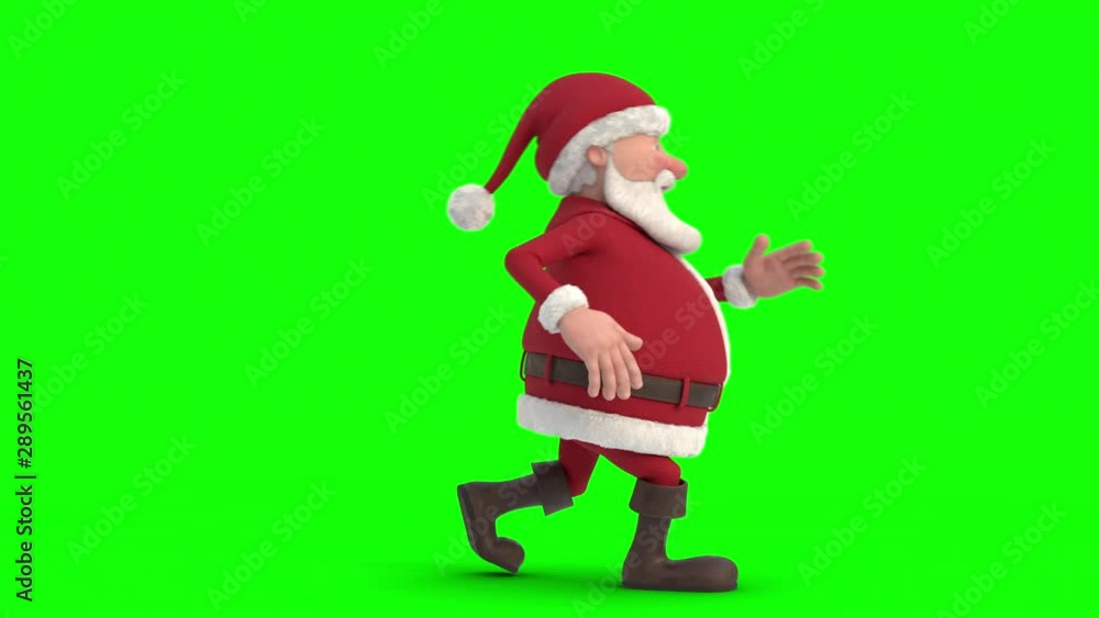 Animated Christmas Greeting Card with cartoon Santa Claus sneaking ...