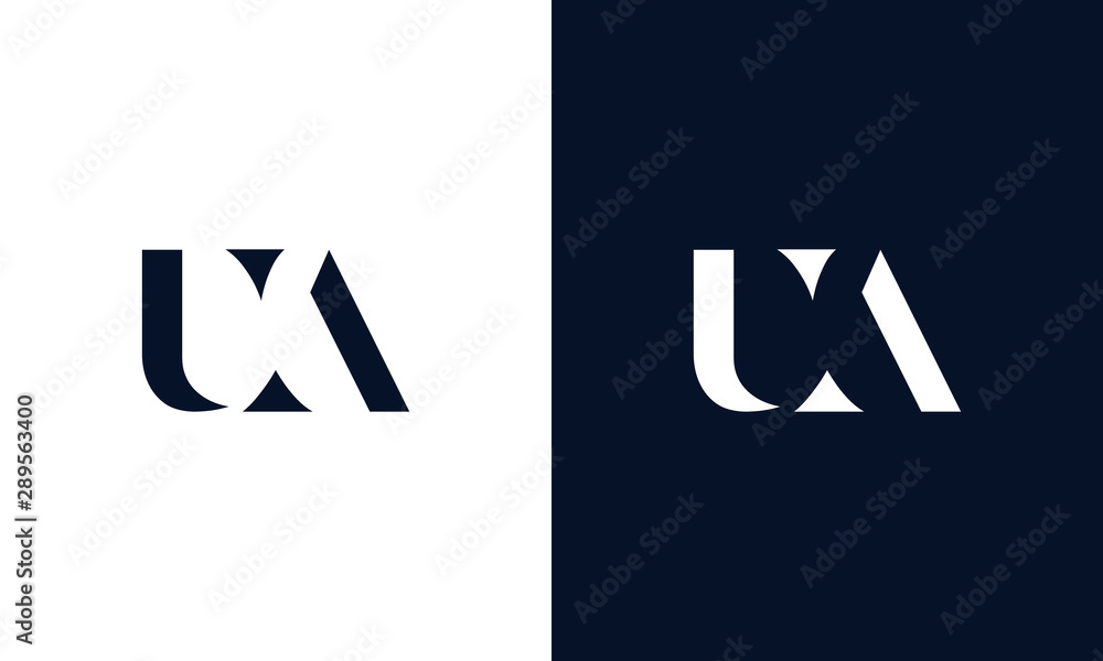 Abstract letter UA logo. This logo icon incorporate with abstract shape ...