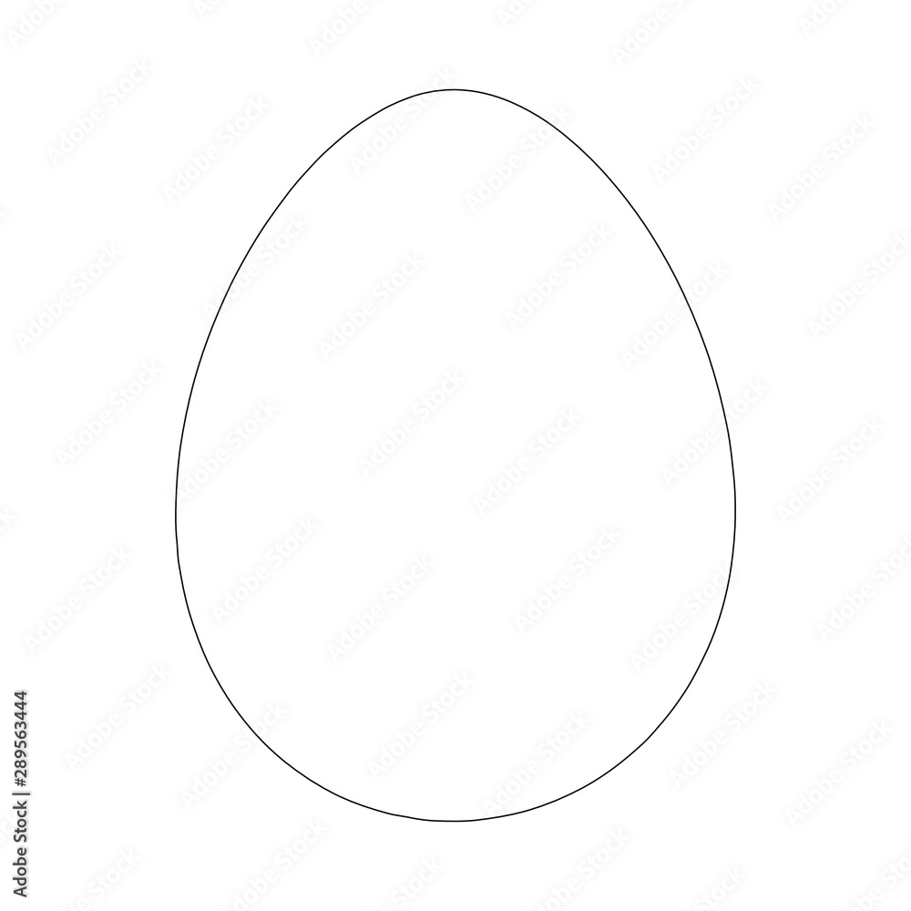 Egg Shape From Black Outline Stencil Stock Vector Adobe Stock