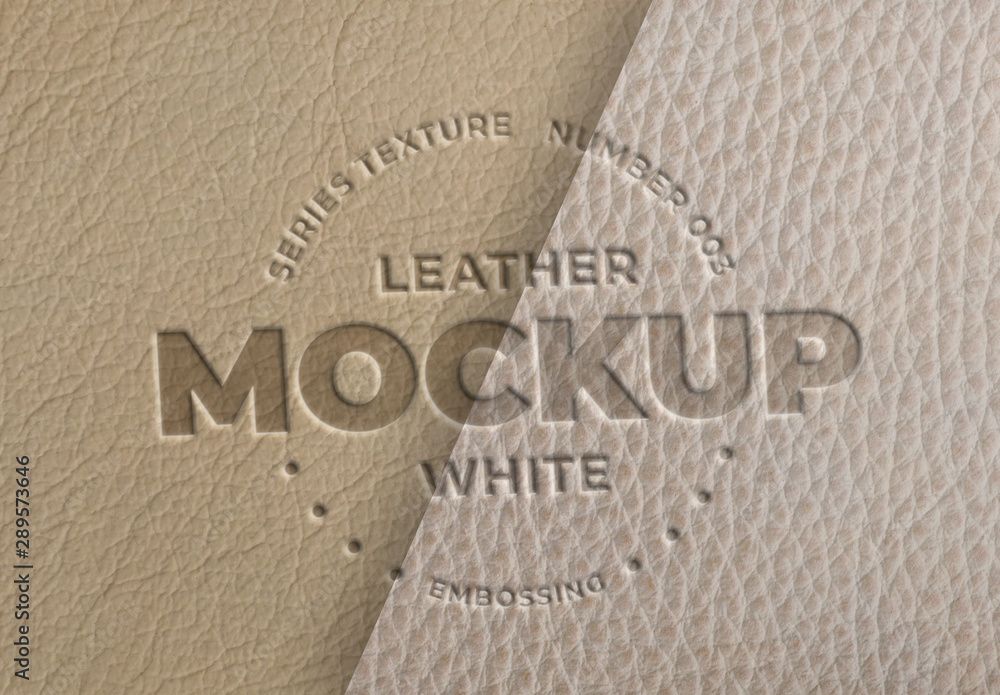 Embossed White Leather Logo Mockups Stock Template | Adobe Stock