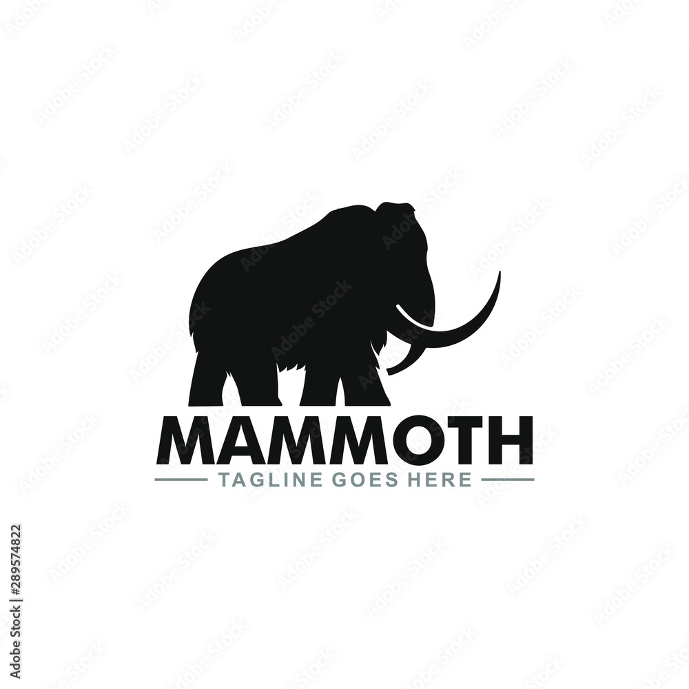 template mammoth logo Stock Vector | Adobe Stock