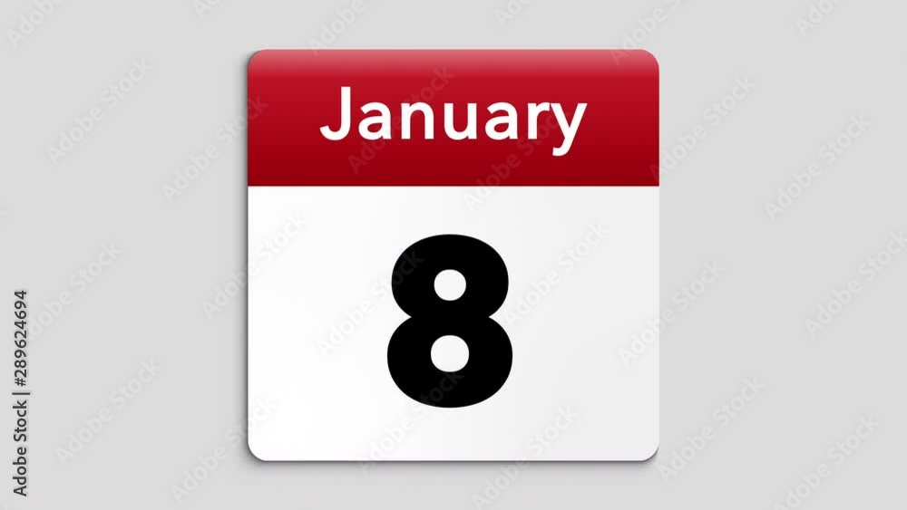 January Flip Calendar With Alpha Chanel (Transparent) 4k 30 fps ...