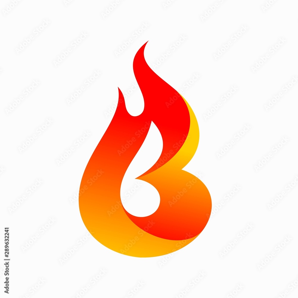 Fire logo that formed letter B Stock Vector | Adobe Stock