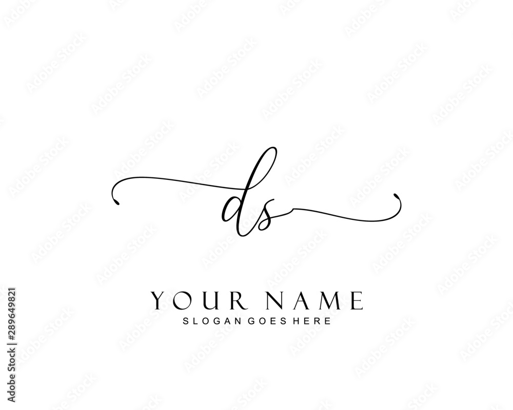 Initial DS beauty monogram and elegant logo design, handwriting logo of ...