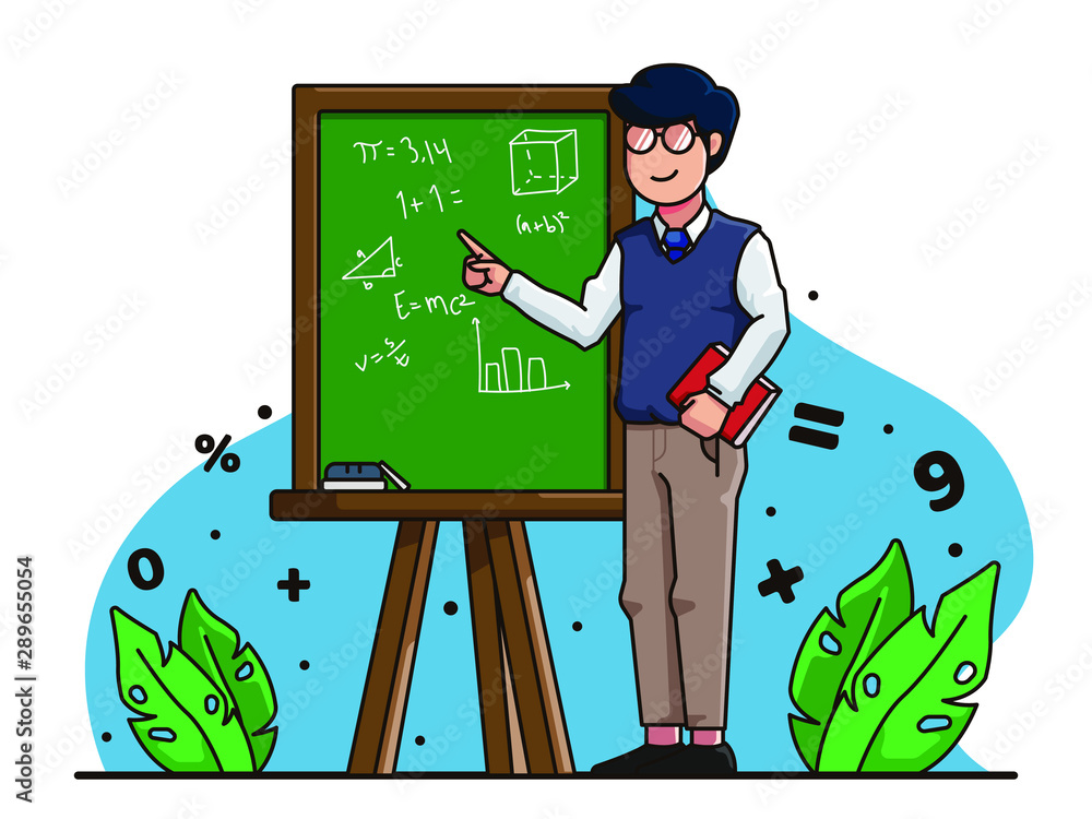 Happy Teachers Day, Teacher character illustration Stock Vector | Adobe ...