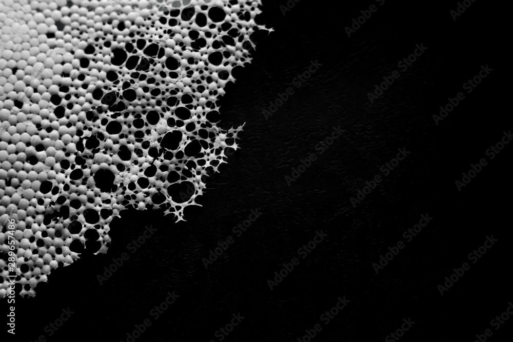 The texture of expanded polystyrene closeup. Sound and thermal ...