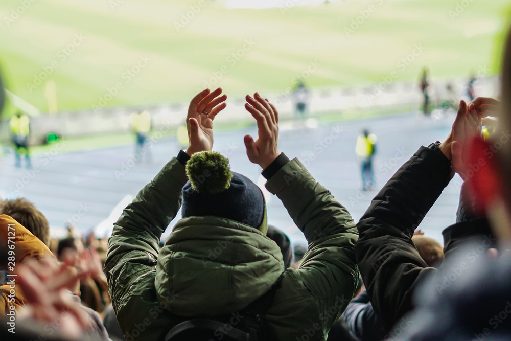 Football fans clapping on the podium of the stadium Stock Photo | Adobe ...