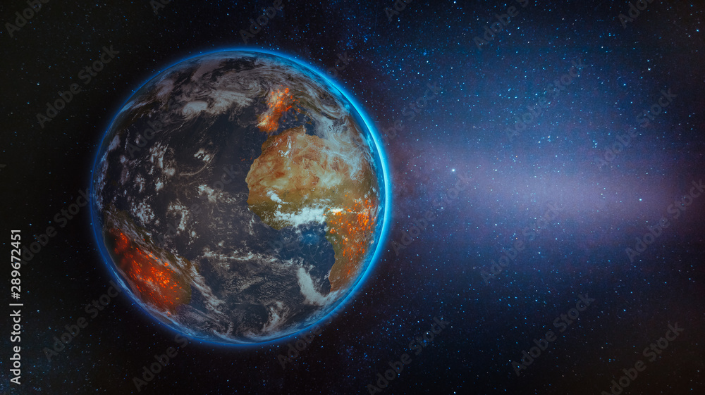 Ecological disaster of fires in the Earth Stock Photo | Adobe Stock