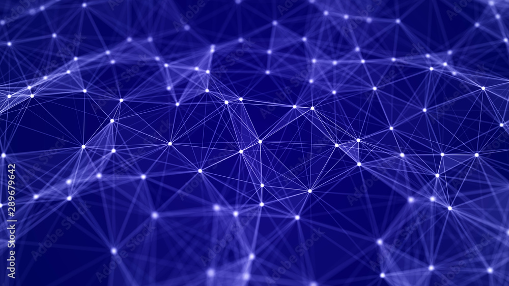 Network connection structure. Big data digital blue background. Science ...