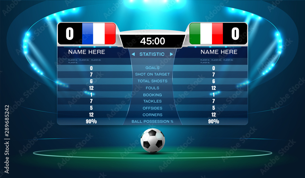 soccer football stadium spotlight and scoreboard Stock Vector | Adobe Stock