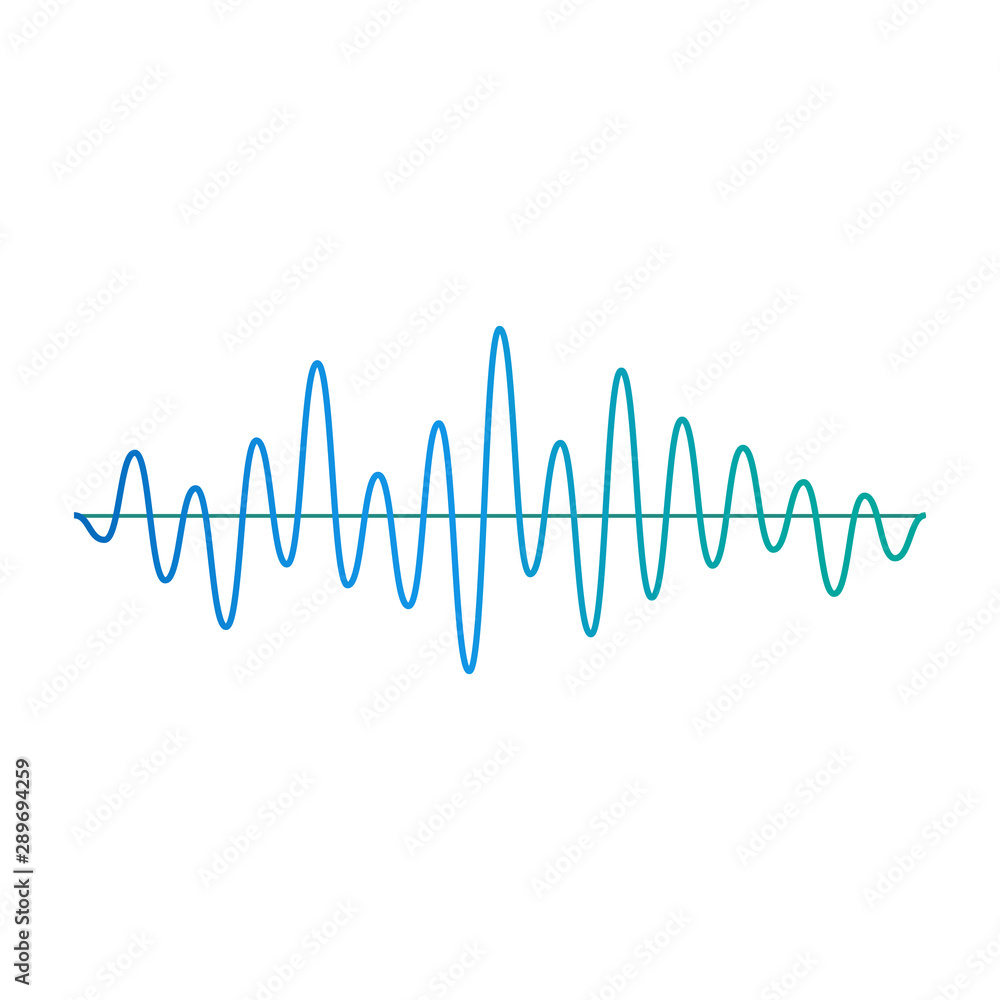 Music amplitude wave or frequency element cartoon vector illustration ...