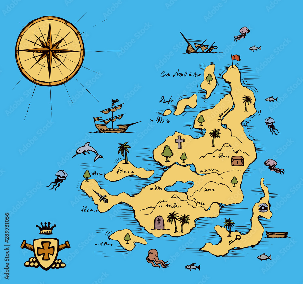 Geographic map. Vector drawing Stock Vector | Adobe Stock