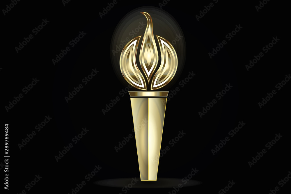 Gold olympic torch logo vector Stock Vector | Adobe Stock