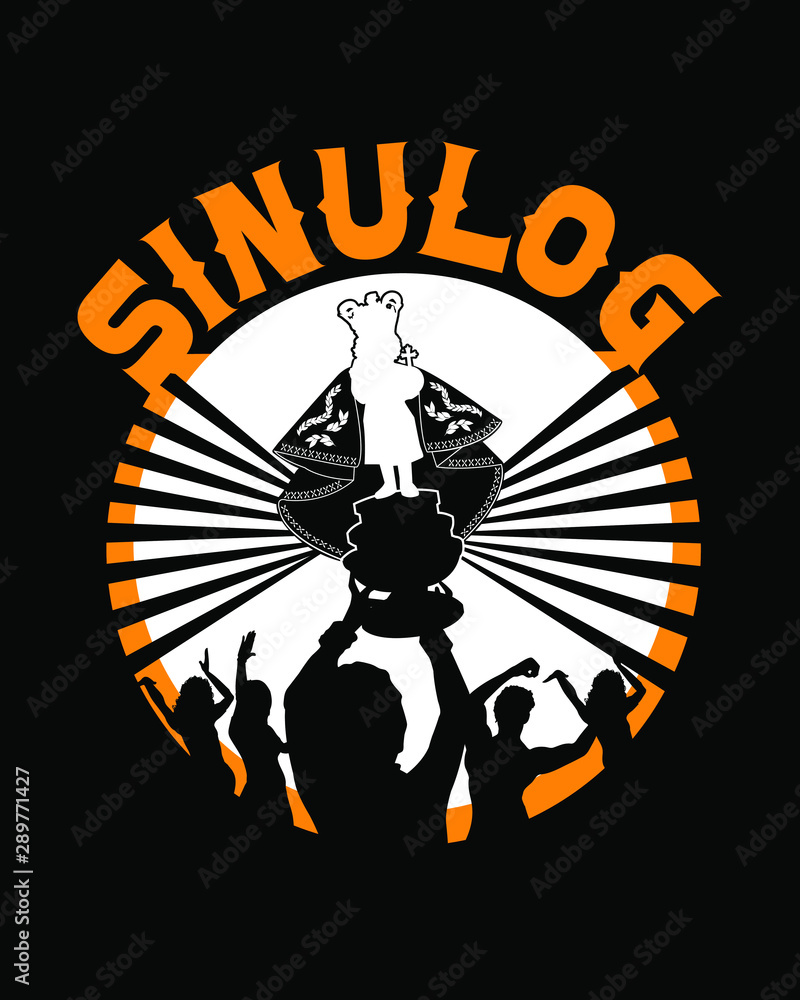 Cebu city philippine sinulog festival set of vector graphic design ...