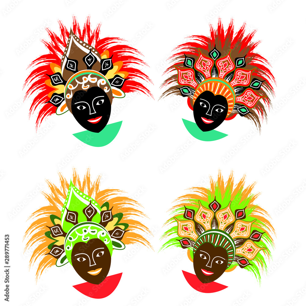 Cebu city philippine sinulog festival set of vector graphic design ...