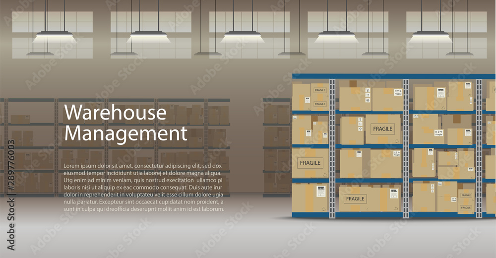 Warehouse management banner Stock Vector | Adobe Stock