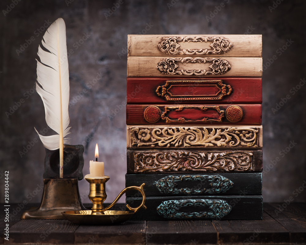 Stack Of Old School Books