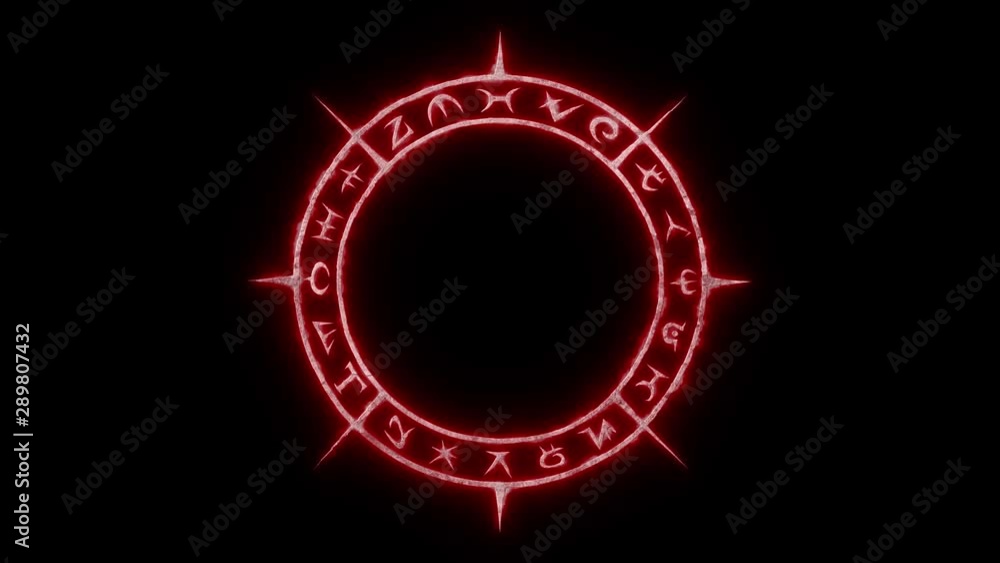 Rotating white occult circle with with stone texture and volume with ...