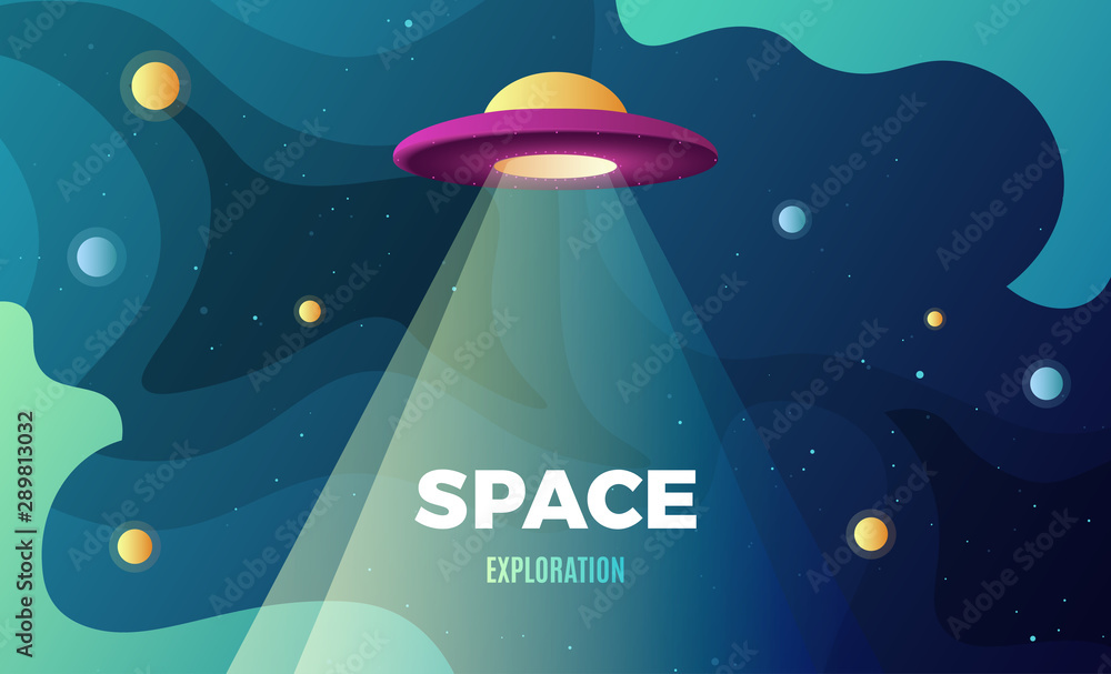 Space Exploration background design, modern gradient vector template ...