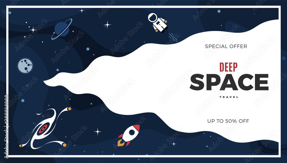 Space exploration modern background design with a Galaxy, Astronaut ...