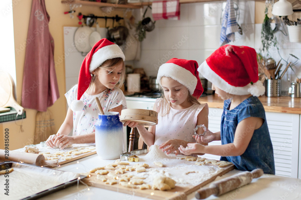 Family Baking Christmas Cookies